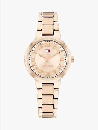 Tommy Hilfiger Montre &agrave; maillons plaqu&eacute; or champagne