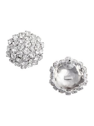 Self Portrait Womens Earrings All-Over Crystal, Metallic Brass