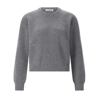 Jil Sander Rundhals-Strickpullover - - Knitwear - Damen - Grau - M