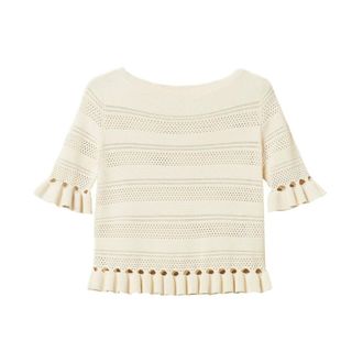 Twinset Femme, Pulls, Beige, Taille: 42 FR Pulls &agrave; col rond