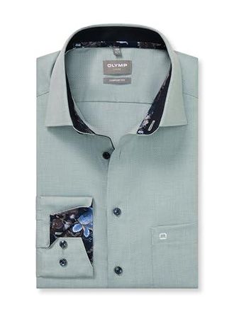 Olymp Chemise Homme &agrave; Manches Longues Luxor, Faux Uni, 466 Comfort Fit 20,13 New Kent, 41