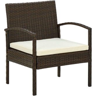 vidaXL Vidaxl - Chaise de jardin avec coussin R&eacute;sine tress&eacute;e Marron