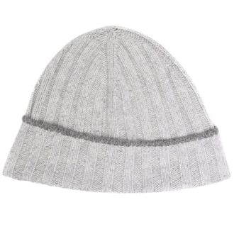 Brunello Cucinelli Kaschmir Rippstrick-M&uuml;tze - - Accessories - unisex - Grau - L