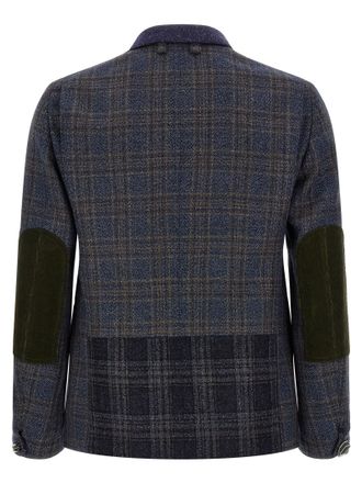 Junya Watanabe Patchwork Wool Blazer - Blue