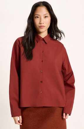 Lanius Lanius Damen vegan Bluse In Mahagoni-Rot