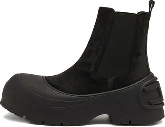 Diesel bottines à détail de logo - Noir