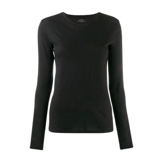 Vince Femme, Tops, Noir, Taille: 36 FR T-shirt essentiel &agrave; manches longues et col rond