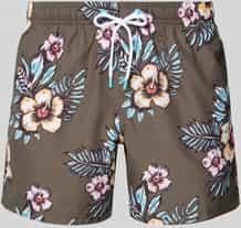 Sundek Badehose mit Ges&auml;&szlig;tasche und Label-Patch