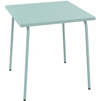 Vente-Unique Table de jardin carr&eacute;e L.70 cm en m&eacute;tal - Vert amande - MIRMANDE de MYLIA