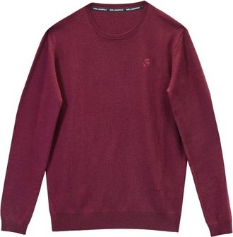 Karl Lagerfeld Homme, Pulls, Rouge, Taille: S Maglione Ricamo Cameo