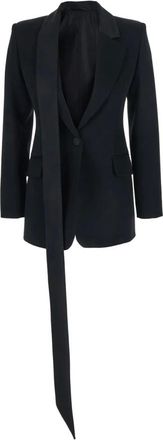 The Attico Femme, Manteaux, Noir, Taille: 38 FR Veste en laine crois&eacute;e