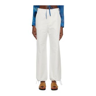 Marni Femme, Pantalons, Blanc, Taille: 34 FR Pantalon Cargo en Coton et Lin