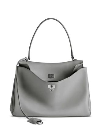 Balenciaga sac cabas Rodeo en cuir format moyen - Gris