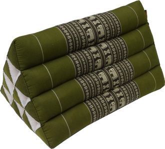 Guru Shop Dreieck Thaikissen, Dreieckskissen, Kapok - Hennagrün, 30x30x50 cm