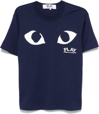 Comme Des Garçons T-Shirt mit Logo-Print - Blau