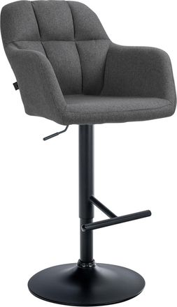 Clp Barhocker Natoma Stoff I 360° Drehbar, Metallgestell Höhenverstellbar Mit Fußstütze I Thekenhocker Für Bar Mit Gepolsterte Sitzfläche, Farbe:dunkelgra