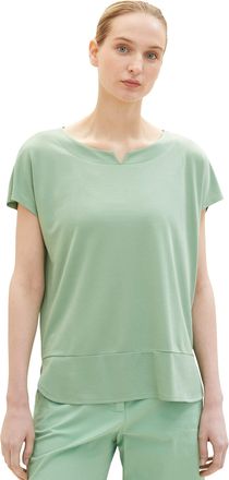 Tom Tailor Damen T-Shirt aus Viskose im Blusen-Style
