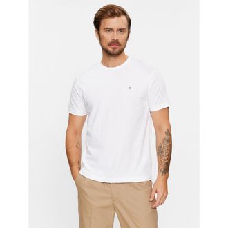 GANT T-Shirt Shield 2003184 Wei&szlig; Regular Fit