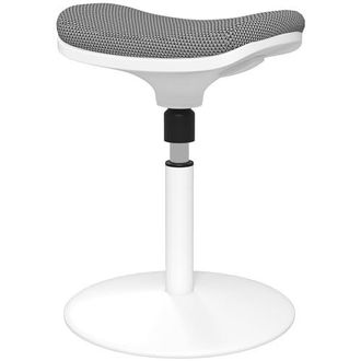 HOMCOM Tabouret Ergonomique r&eacute;glable en Hauteur avec Inclinaison &agrave; 5&deg;, Tabouret Moderne en Polyester, Mousse et PP, 41,5x41,5x51,5-71,5 cm, Gris