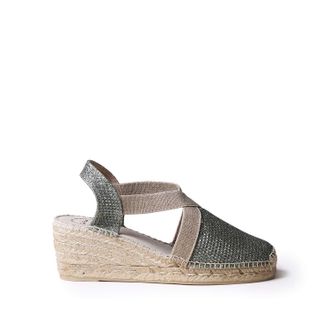 Toni Pons Damen-Espadrille aus Baumwollstoff - Triton - Khaki, 42 EU