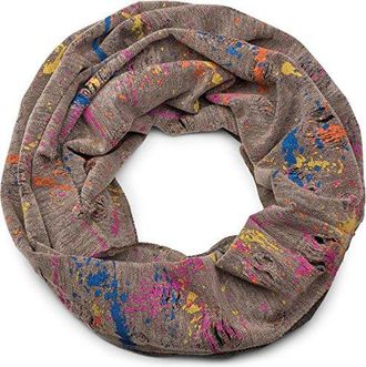 styleBREAKER &eacute;charpe ronde avec motif t&acirc;che de couleur, style vintage effet us&eacute;, &eacute;charpe, tissu, unisexe 01017050, couleur:Marron