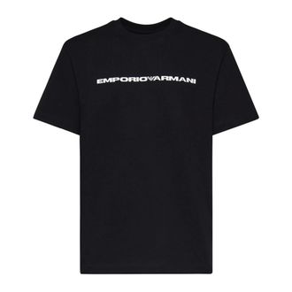 Emporio Armani Homme, Tops, Noir, Taille: L T-shirt &agrave; col rond avec logo imprim&eacute;