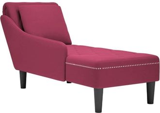 vidaXL Chaiselongue mit Kissen und Rechter Armlehne Weinrot Samt - Vidaxl