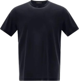 Herno Homme, Tops, Bleu, Taille: M T-shirt en jersey cr&ecirc;pe