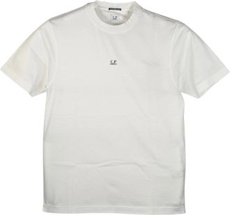 C.P. Company C.p. Company, Homme, Tops, Blanc, Taille: XL T-Shirt Logo Manches Courtes en Jersey 30/1
