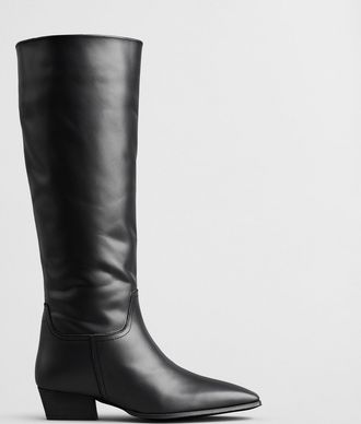 GANT Damen Kniehoher Bassotte Lederstiefel (37) Schwarz