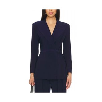 Norma Kamali Femme, Vestes, Bleu, Taille: 38 FR Veste Crois&eacute;e Classique