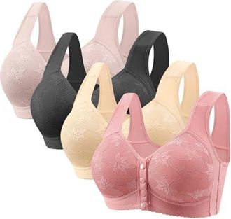 Generic Lingerie tendance et d&eacute;contract&eacute;e &agrave; boutons sur le devant pour femme - Doux pour la peau et confortable - Soutien-gorge rembourr&eacute; &agrave; armatures pour fem