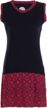 vishes &auml;rmelloses Damen-Kleid in Dunkelrot I Gr&ouml;&szlig;e 4XL (48) I Handgefertigt aus 100% Baumwolle I T-Shirt Kleid I Ideal f&uuml;r Fr&uuml;hjahr & Sommer I Nachhaltige Al