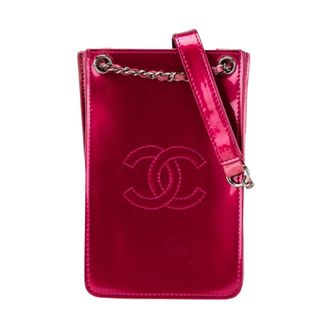 Chanel Pre-owned CC Patent Phone Holder Crossbody - - Pre-owned - Damen - Rosa - ONE SIZE
