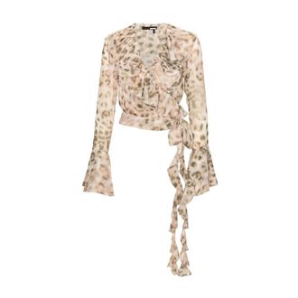 Rotate R&uuml;schen Chiffon Wrap Top - - Blouses & Shirts - Damen - Mehrfarbig - XS
