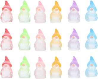 Supvox 60 St&uuml;ck Teiliges Miniatur-gnom Resin Leuchtet im Dunkeln Kleine Feenfiguren f&uuml;r Garten Terrasse Gr&uuml;nfl&auml;che Indoor-blument&ouml;pfe Landschaftsdekoration