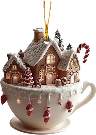 Generico H&auml;ngeform f&uuml;r Weihnachten, Haus, Pokal, Dekoration, Weihnachtsbaum, Acryl, Handwerk, 2D, elegant, leicht, f&uuml;r den Innen- und Au&szlig;enbereich, Garten, Ter