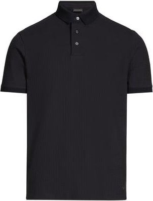Emporio Armani Baumwollstrukturierte Polo - Blau