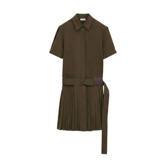 Loewe Femme, Robes, Vert, Taille: 40 FR Pleated Shirt Dress