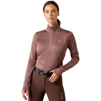 Ariat Womens Team EQ 1/2 Zip Pullover Top Long Sleeve in Twilight Mauve, Size 2X-Large, by Ariat