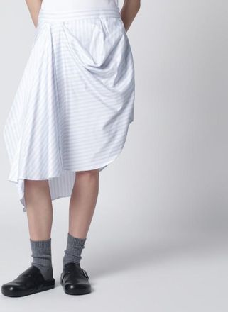 J.W.Anderson White striped draped asymmetric skirt