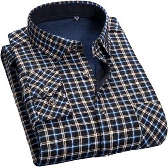 Generic Chemise dhiver chaude à manches longues pour homme - Chemise à carreaux épaisse et chaude pour homme, B237, 5XL