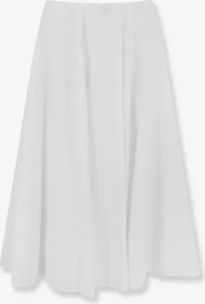 Aspesi Womens Long Cotton Skirt White