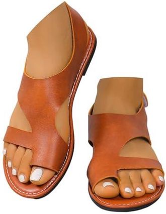 Generic Sandales orthop&eacute;diques pour femme 2026 - Boucle &agrave; bout ouvert - Sangles r&eacute;glables - Chaussures plates - Confortables et d&eacute;contract&eacute;es - Sandales d&eacute;t&eacute; 