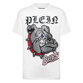 Philipp Plein T-Shirt Rundhals Bulldogs - - Tops - Herren - Wei&szlig; - 3XL