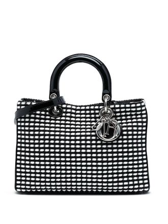 Dior 2016 Medium Patent and Tweed Diorissimo satchel - Schwarz