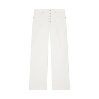 Dondup Samt Wide-Leg Jeans Alabastro - - Jeans - Damen - Wei&szlig; - W27