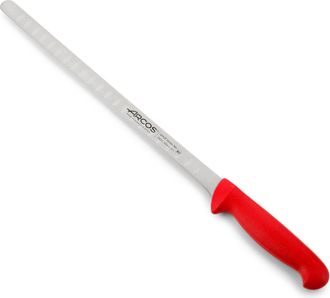 Arcos Lachs- und Fischmesser aus Edelstahl mit 300 mm Klinge - Ergonomischer Griff aus Polypropylen, Serie 2900 - Farbe Rot