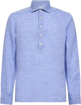 D4.0 Homme, Chemises, Bleu, Taille: L Chemise &agrave; demi-boutons