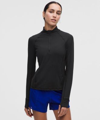 lululemon Its Rulu Oberteil mit halblangem Rei&szlig;verschluss im Classic Fit f&uuml;r Frauen - Gr&ouml;&szlig;e 2XS in Black